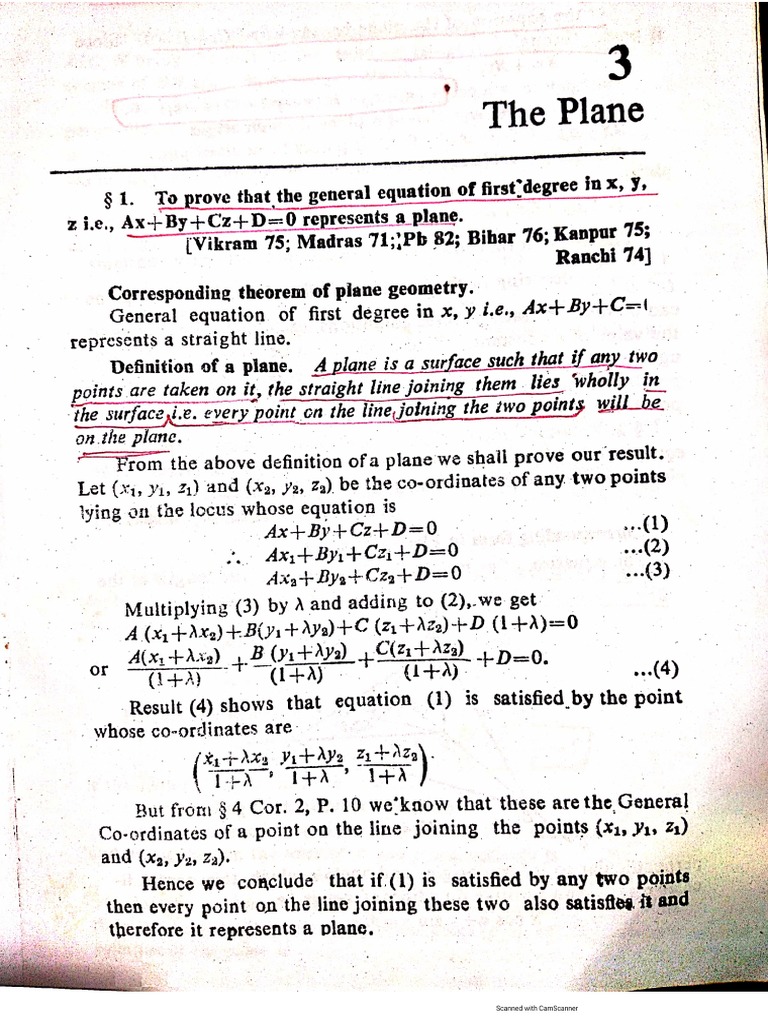 Final Lecture 3 Chapter 3 - Plane | PDF