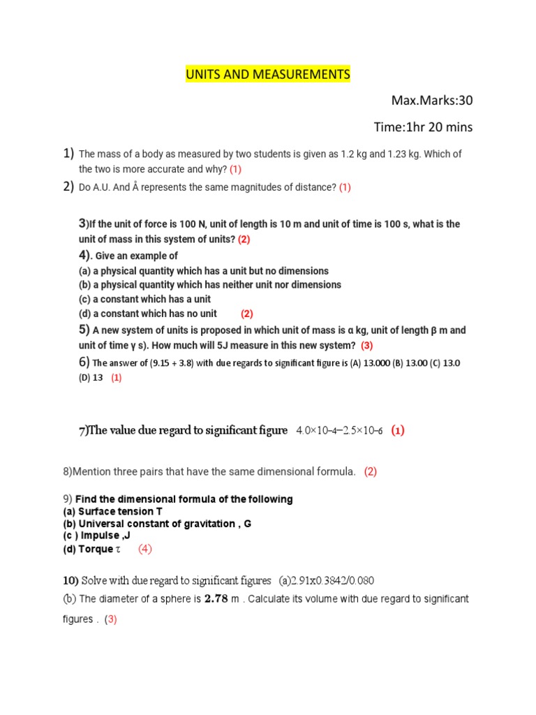Units and Measurements | PDF