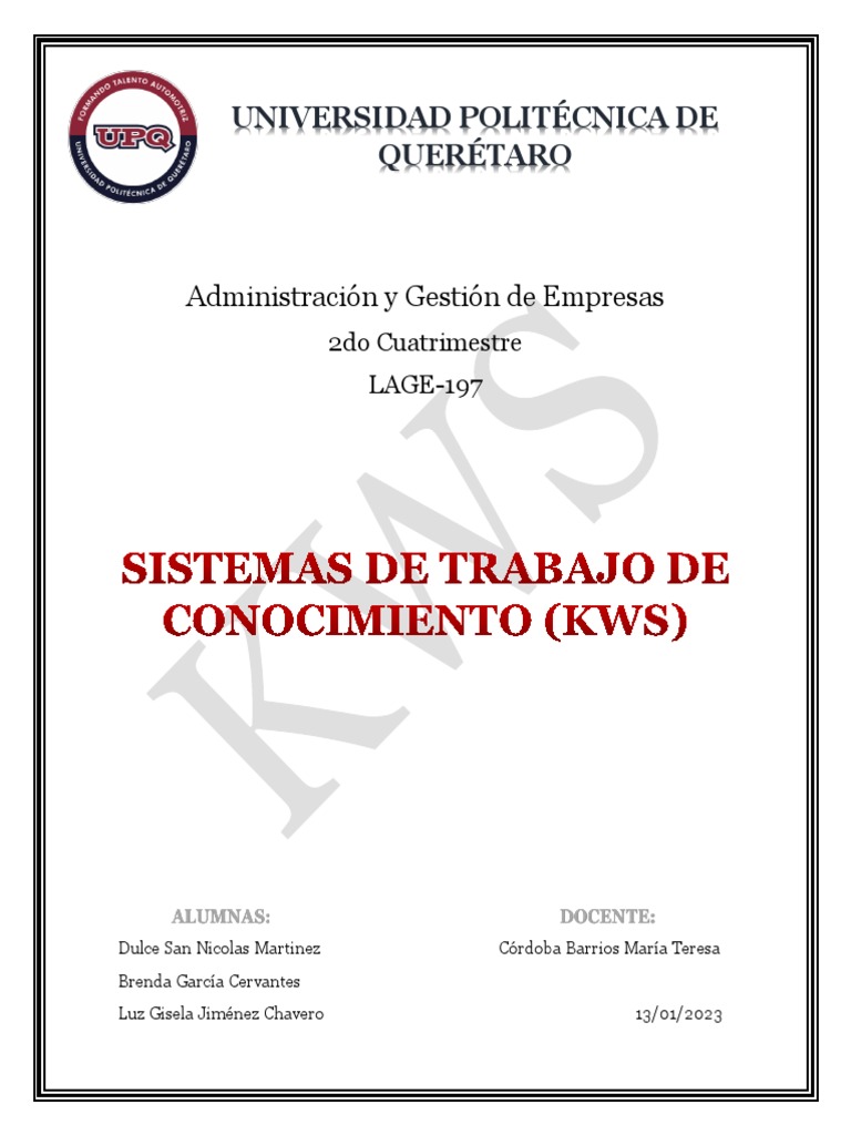 Sistemas de Trabajo de Conocimiento KWS | PDF