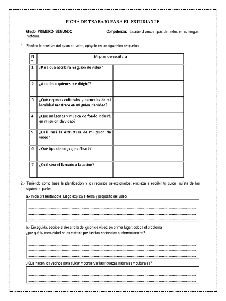 Ficha 1° - 2° Com - Exp 6 - Semana 3 | PDF