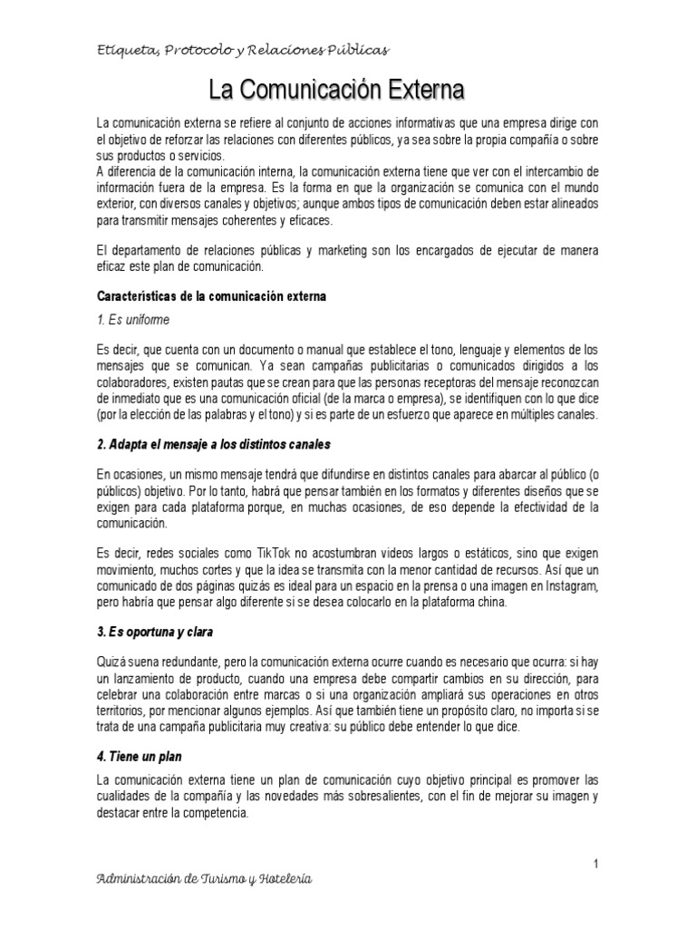 La Comunicación Externa | PDF