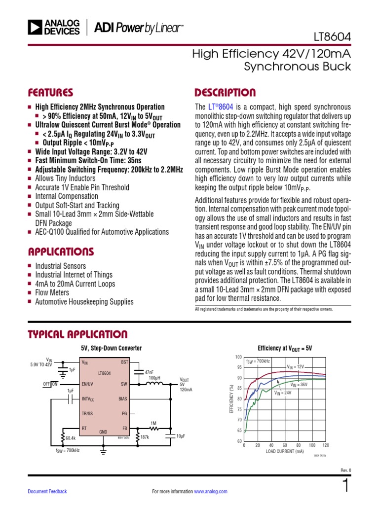 LT8604 AnalogDevices | PDF | Manufactured Goods | Electrical Components