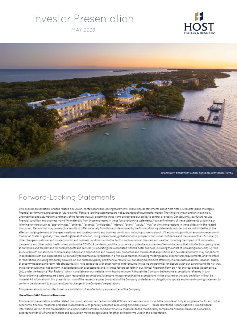 Host Hotels Resorts Inc Investor Presentation | PDF | Bond Credit ...