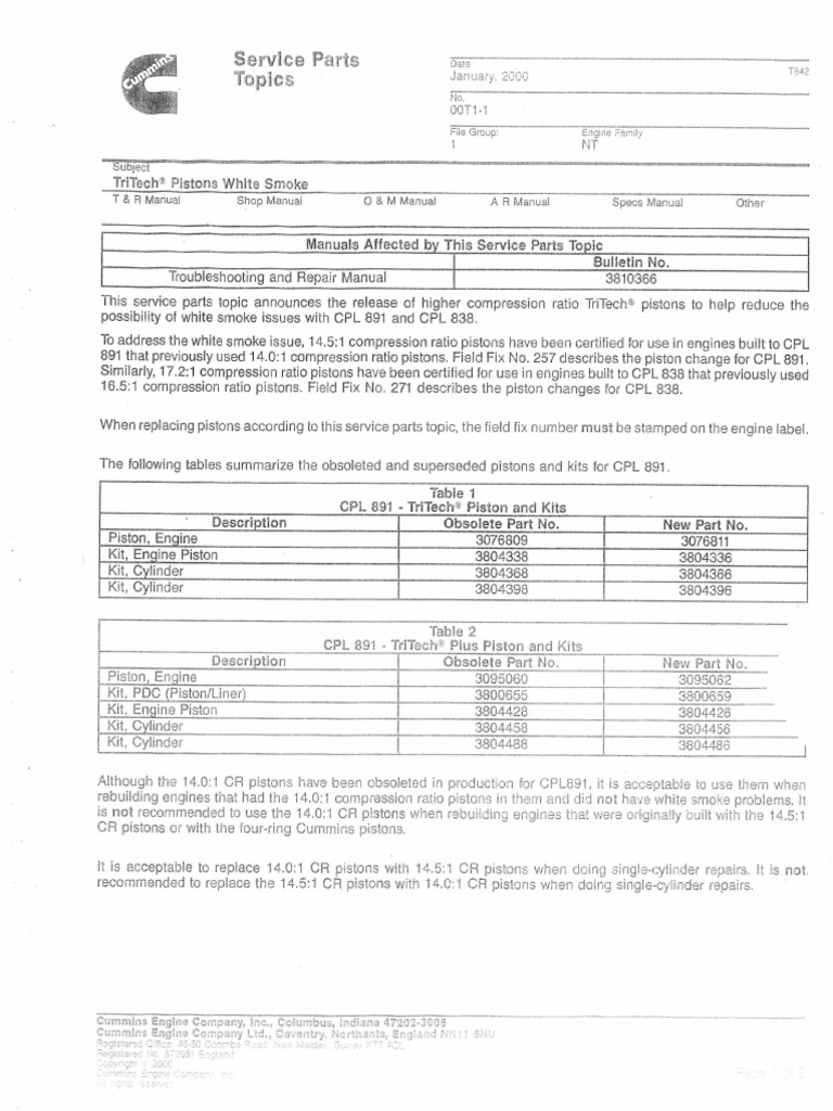 SPT00T1-1 TriTech Piston White Smoke | PDF
