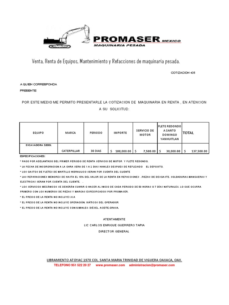 Ejemplo de Cotizacion 1 | PDF