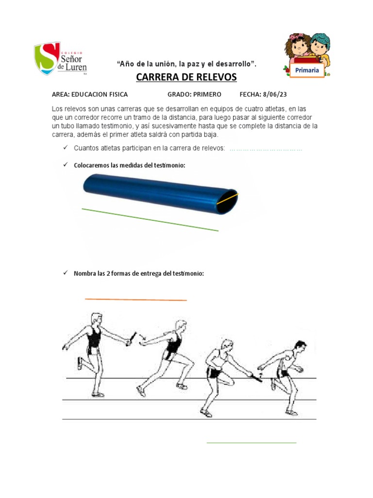 Carrera de relevos en educación física | PDF