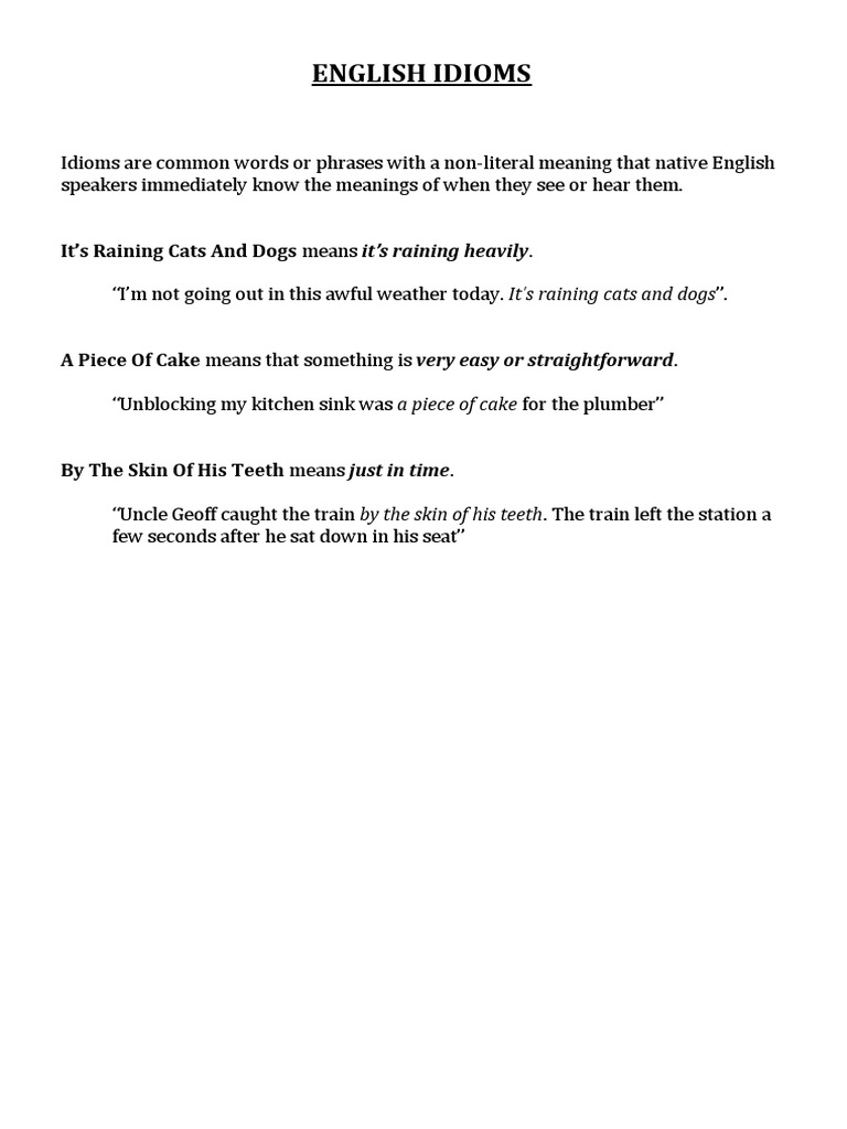 English Idioms | PDF