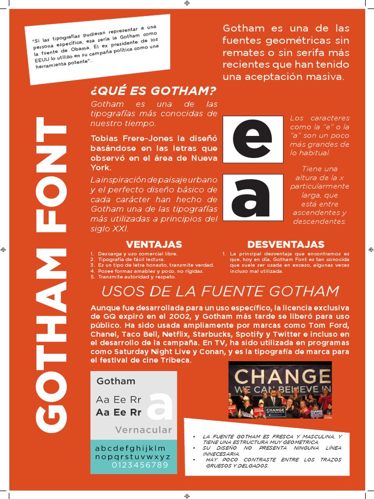 Afiche Tipografia Gotham Font | PDF | Serif | Tipografía