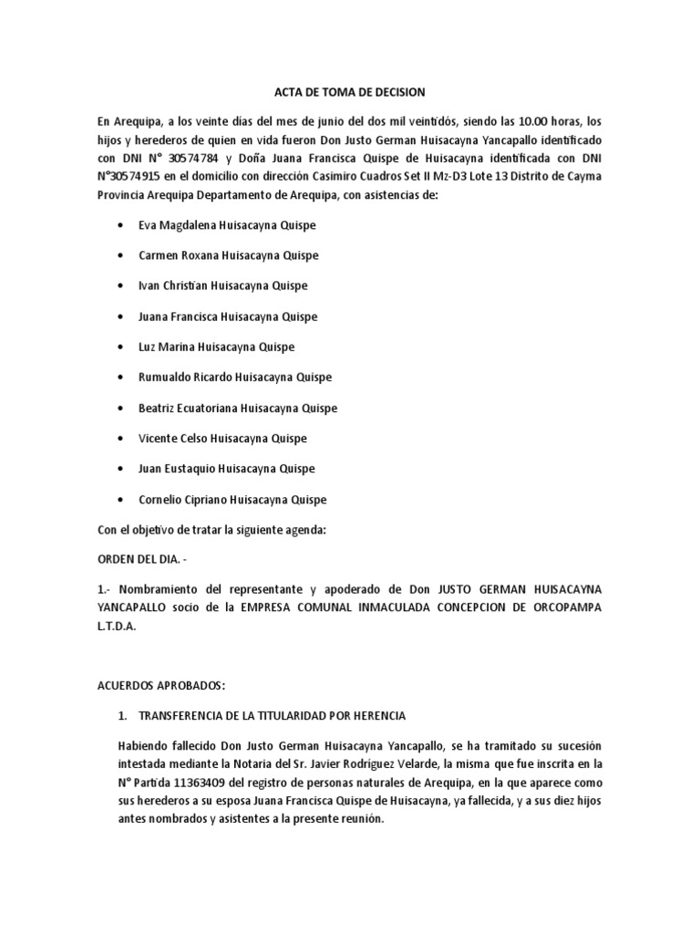 ACTA | PDF | Gobierno