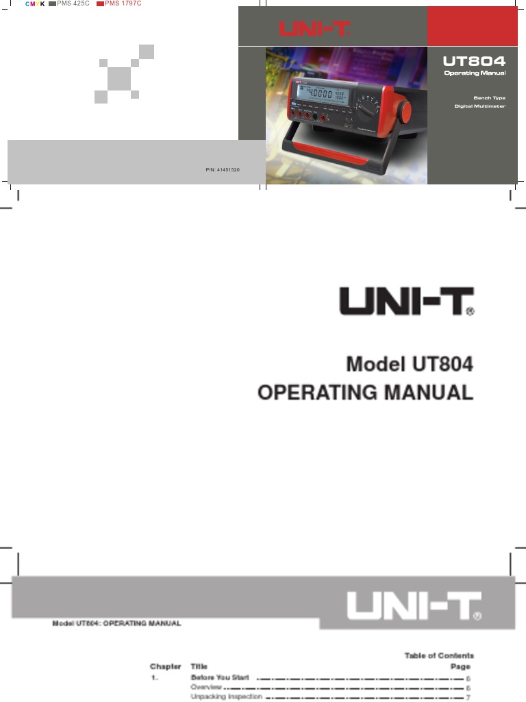Manual Ut804 | PDF | Switch | Electrical Impedance