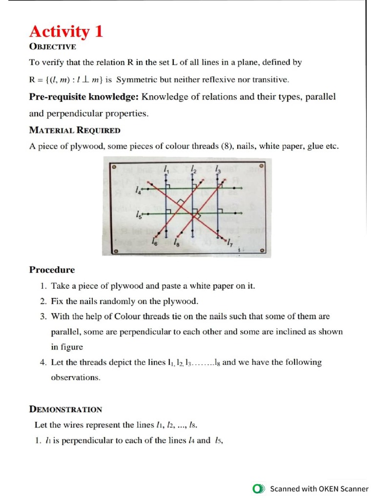 Xii Maths Activity 1 To 6 | PDF