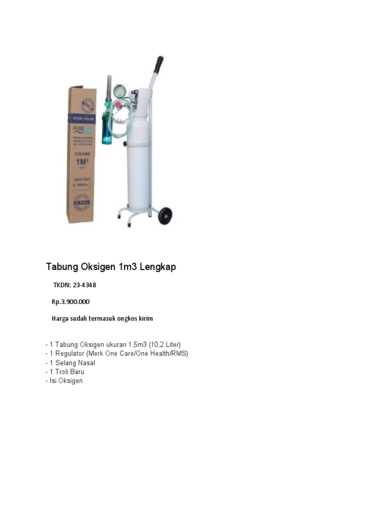Tabung Oksigen 1m3 Lengkap | PDF