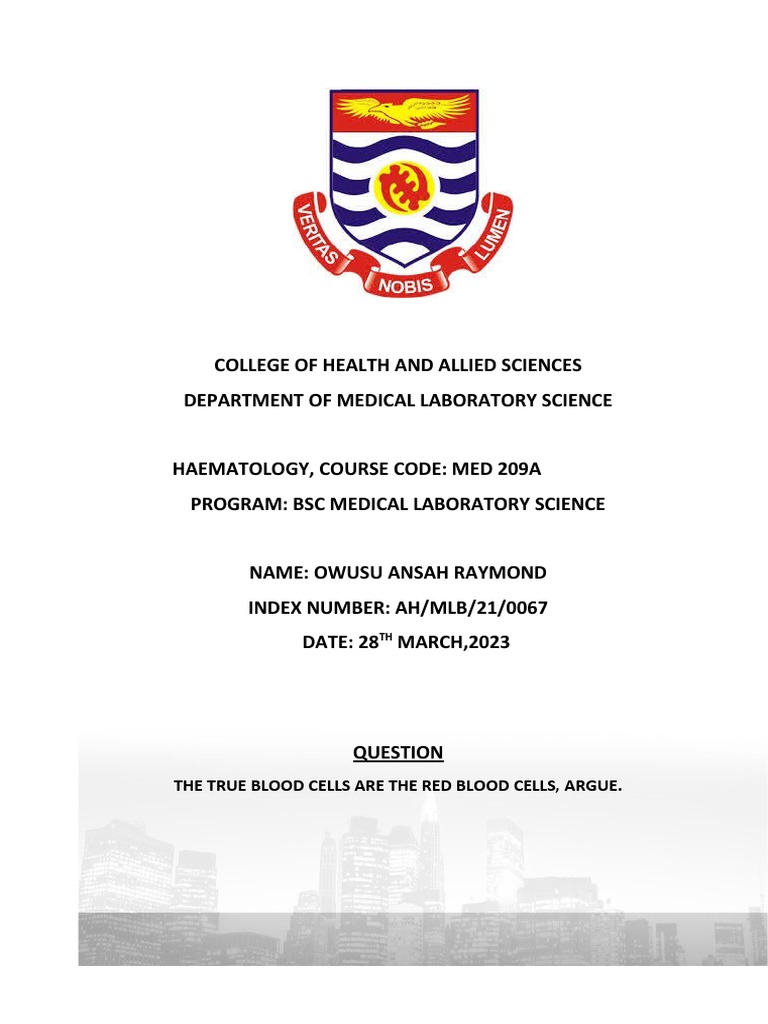 Hematology Assignment | PDF | Blood Cell | Red Blood Cell