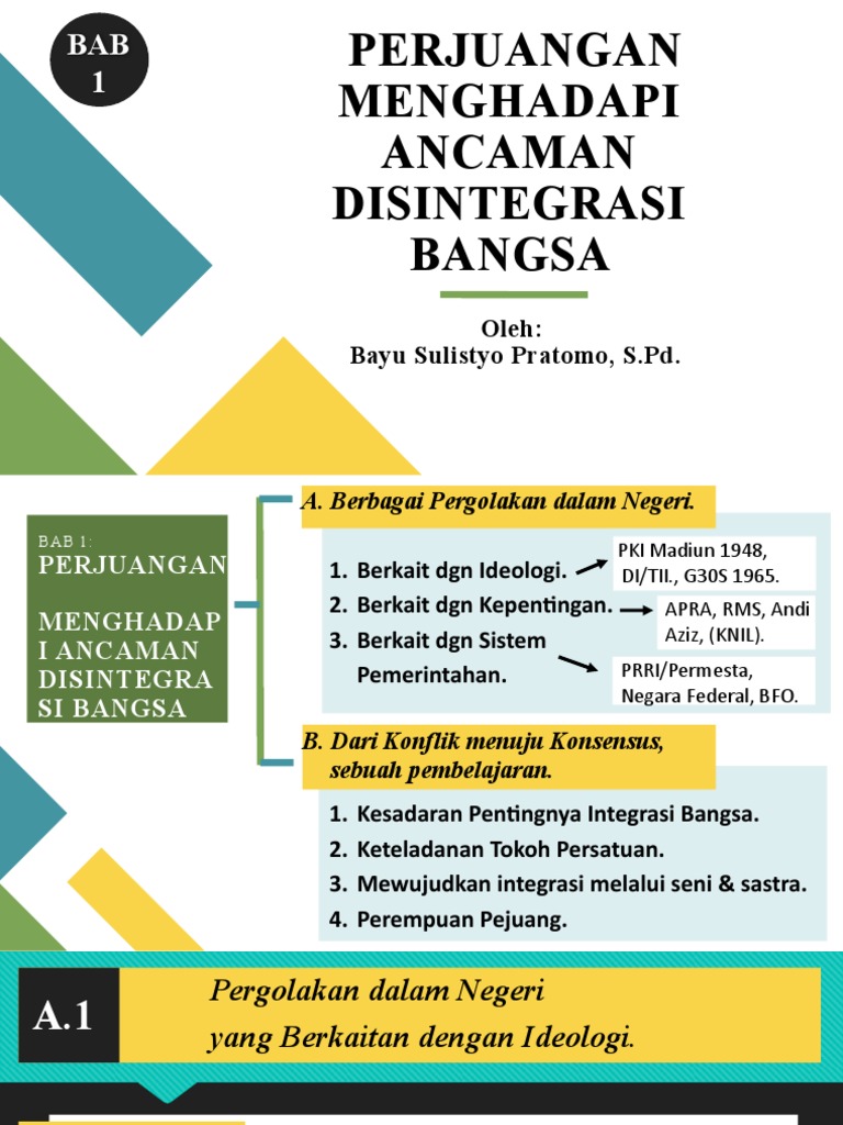 BAB 1 Perjuangan Menghadapi Ancaman Disintegrasi Bangsa | PDF