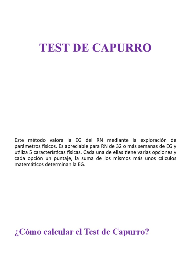 TEST DE CAPURRO | PDF