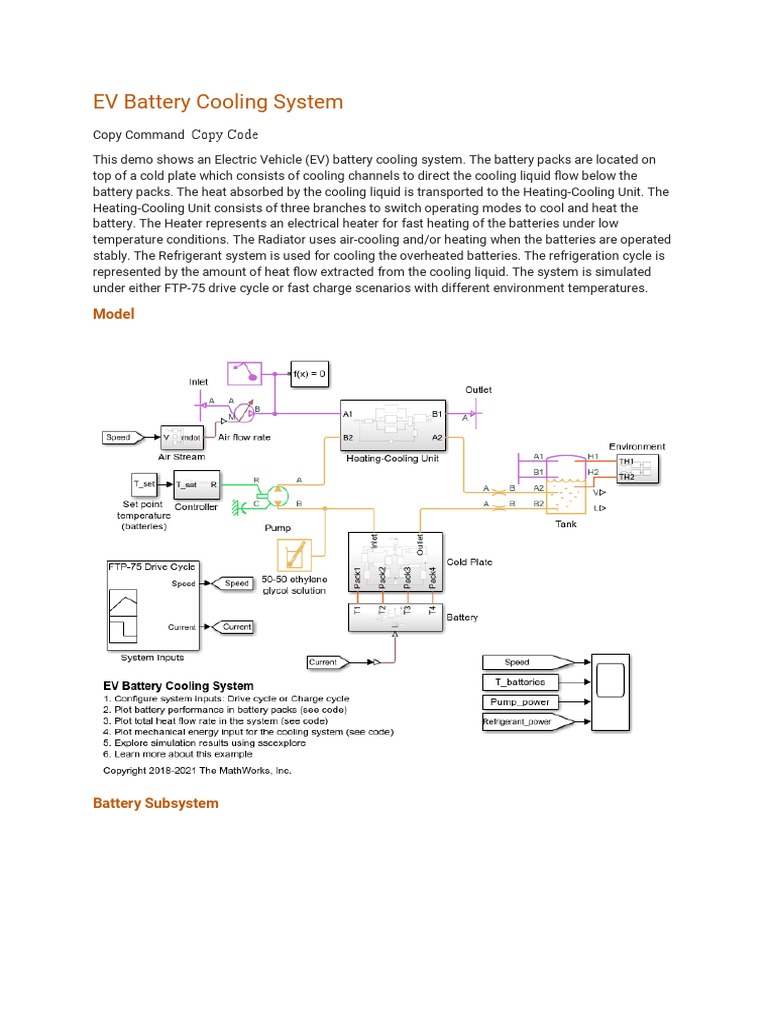 EV Battery Cooling System | PDF