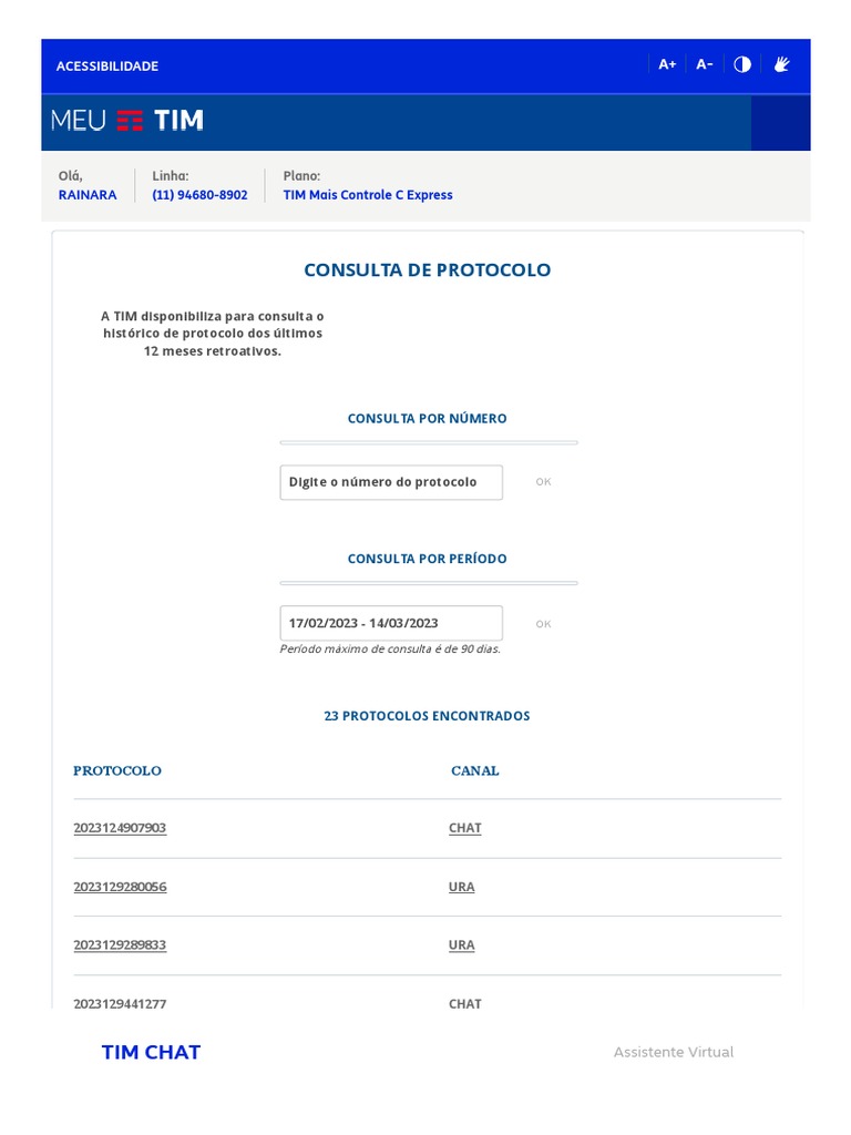 Consulta de Protocolo TIM Online | PDF