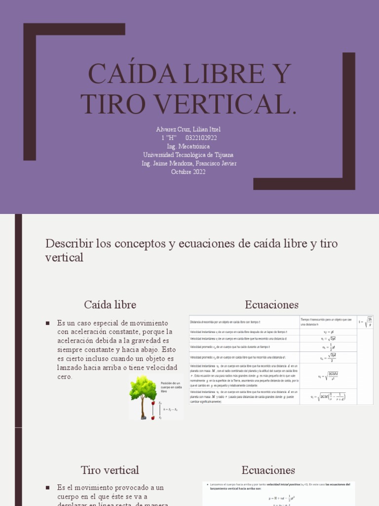 Caída Libre y Tiro Vertical | PDF