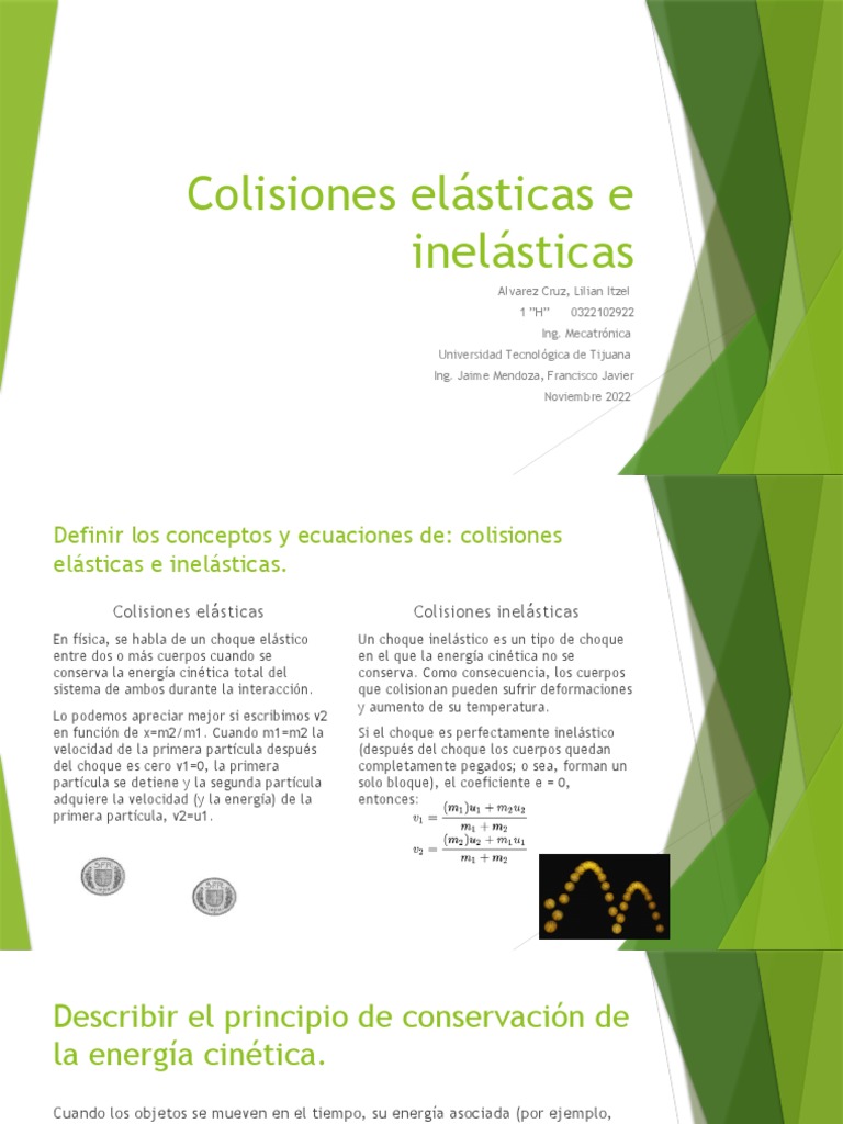 Colisiones Elásticas e Inelásticas | PDF