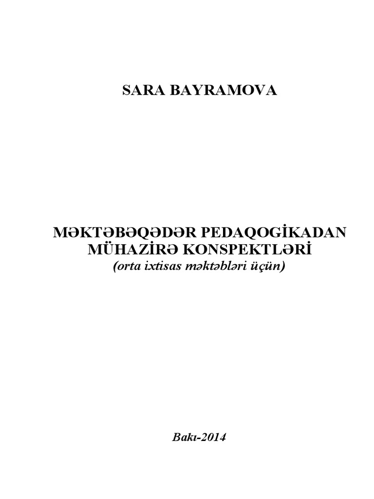 Pedaqogika Mühazirə | PDF