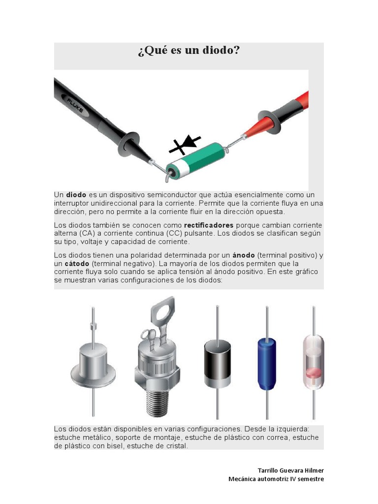 Qué Es Un Diodo | PDF | Diodo | Corriente eléctrica