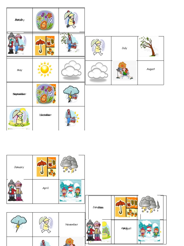 Bingo Seasons Weather Months | PDF