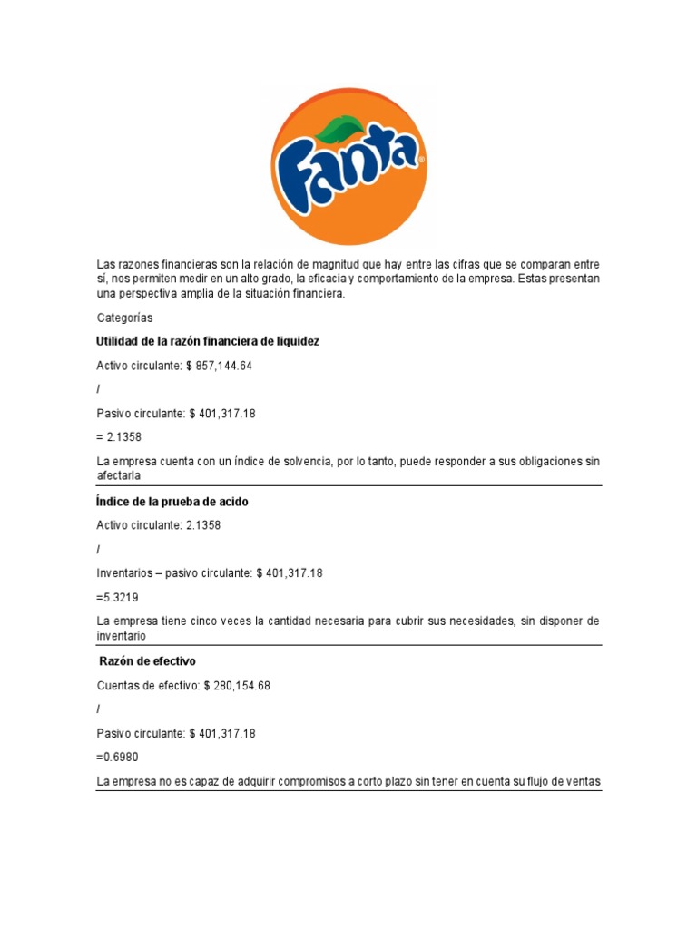 Analisis Financiero Fanta | PDF