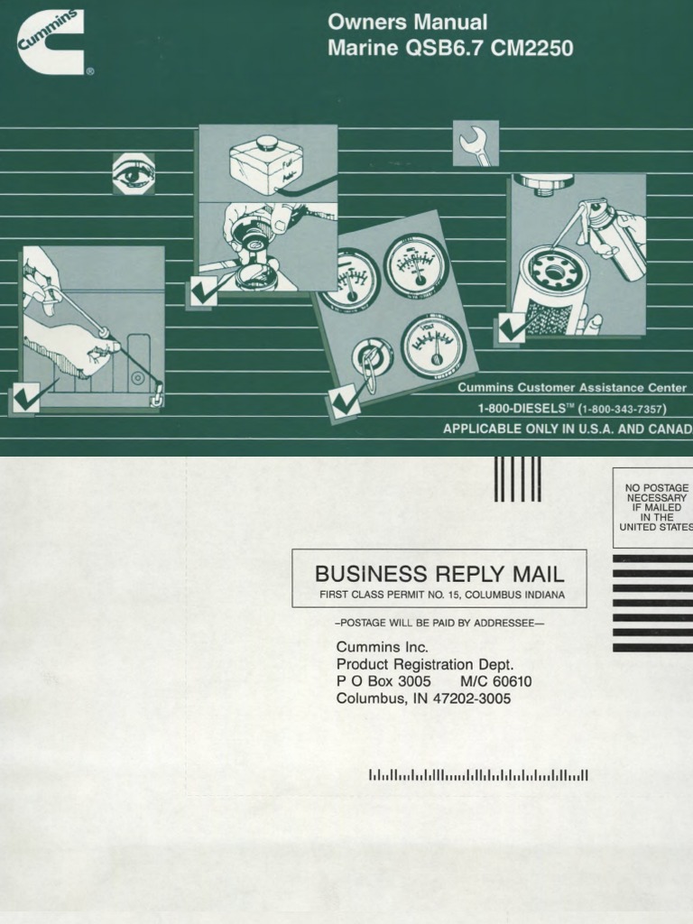 Cummins MarineQSB6.7-CM2250 OM | PDF | Cummins | Diesel Engine