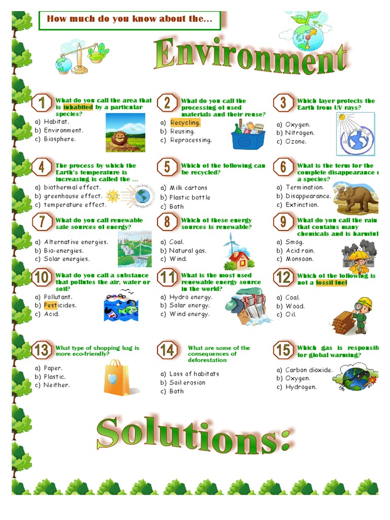 Environmental Quiz | PDF