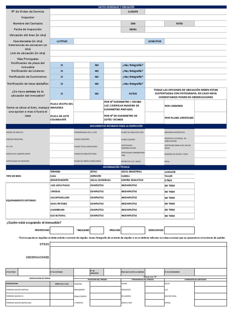 Ficha de Inspección - 2023 | PDF | Elementos arquitectónicos | edificio
