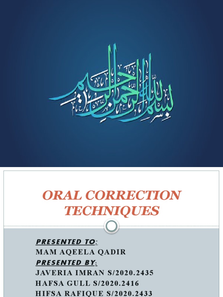 Oral Correction Techniques-1 | PDF | Fluency | Error