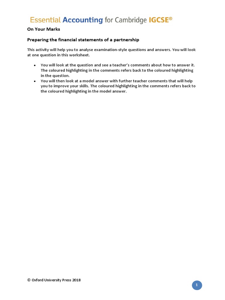 Preparing The Financial Statements of A Partnership | PDF | Expense ...