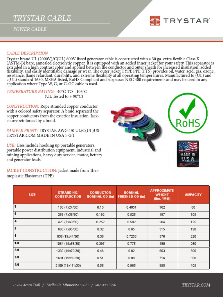 Power Cable Spec | PDF | Electrical Conductor | Electrical Engineering
