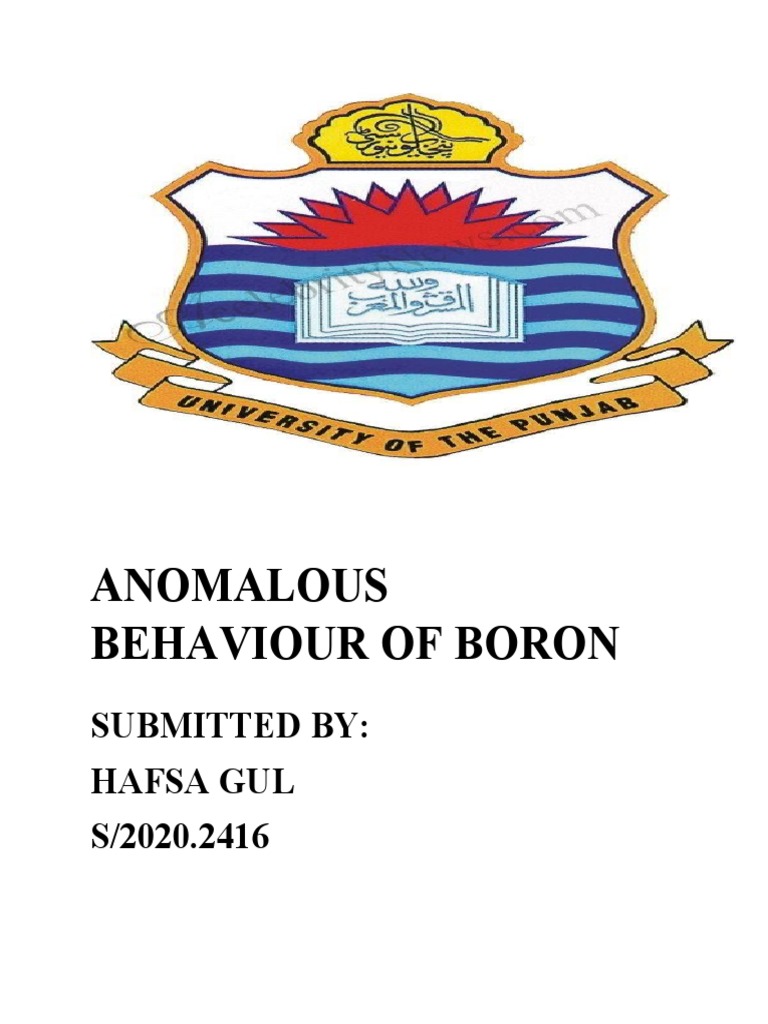 Anomalous Behaviour of Boron | PDF