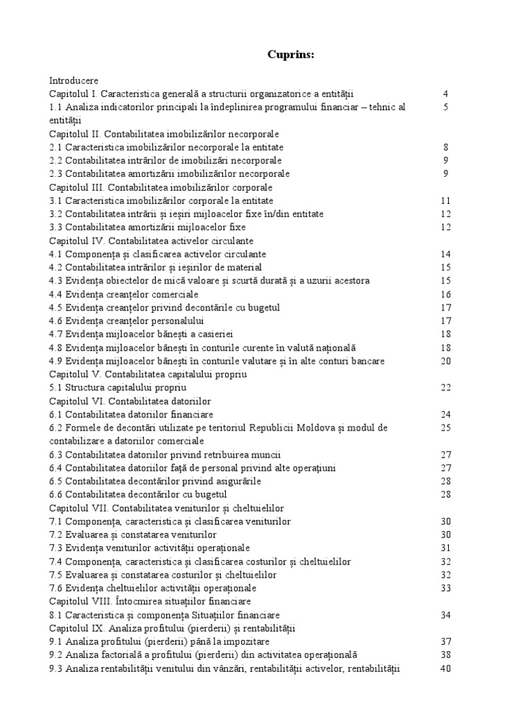 model Cuprins | PDF