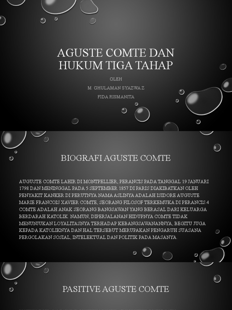 Aguste Comte Dan Hukum Tiga Tahap | PDF