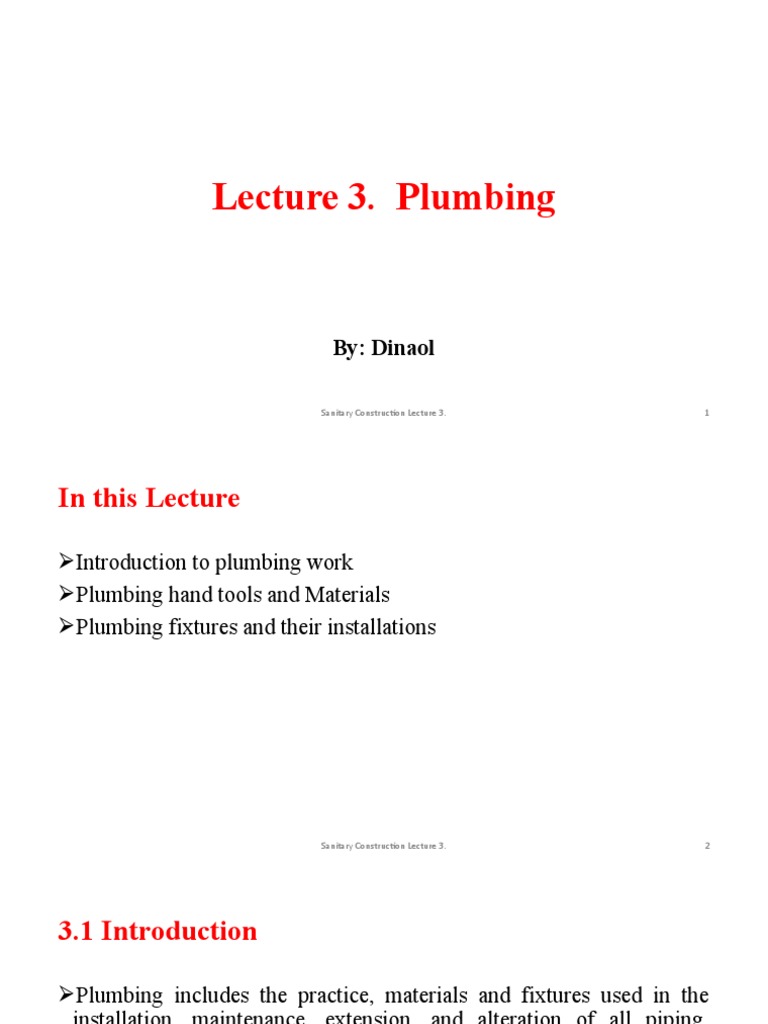 Lecture 3. Sanitary Construction | PDF