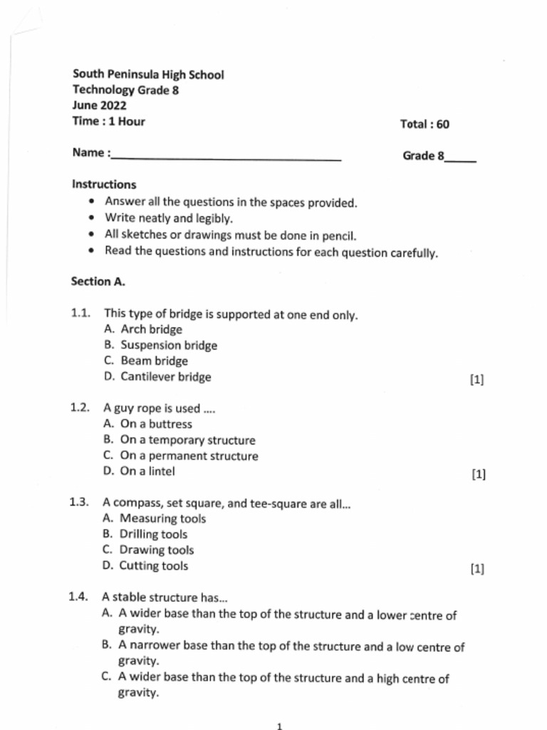 Grade 8 Technology 2022 | PDF