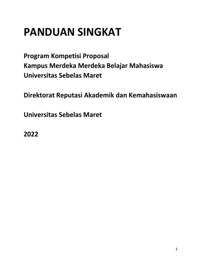 Hibah MBKM UNS 2022: Panduan Proposal | PDF | Bisnis