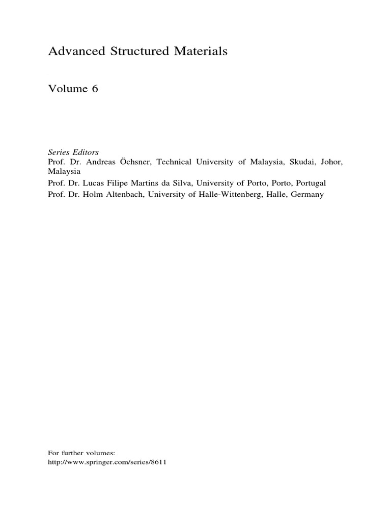 Advanced Structured Materials: For Further Volumes | PDF