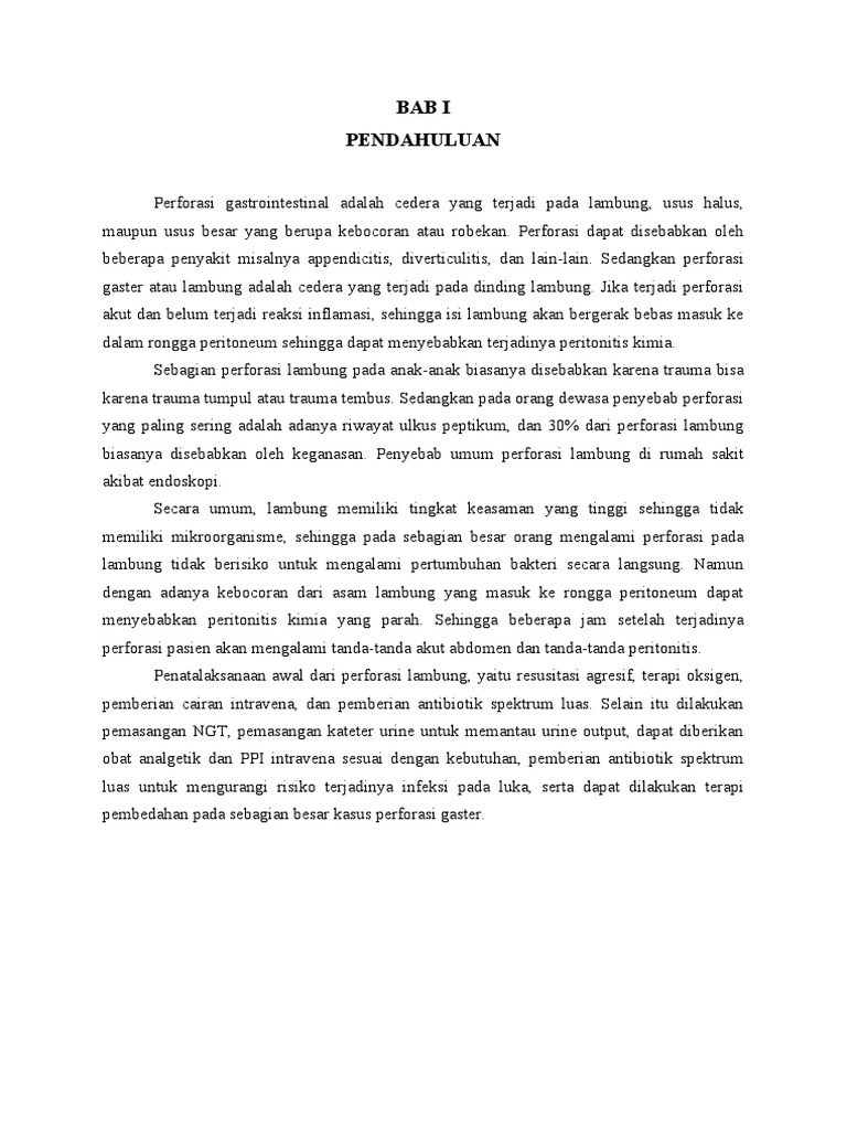 Perforasi Lambung: Definisi dan Gejala | PDF | Kesehatan Holistik ...
