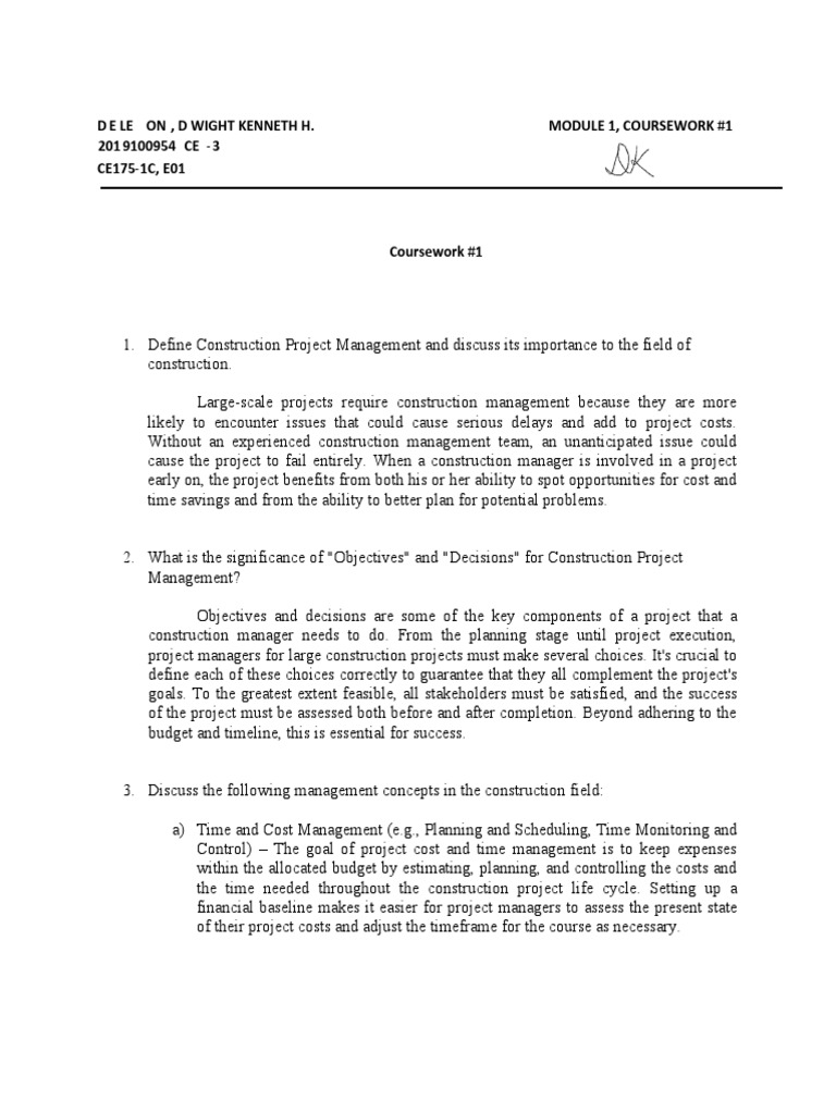 De Leon - Dwight - Ce175-1c - E01 - CW1 | PDF