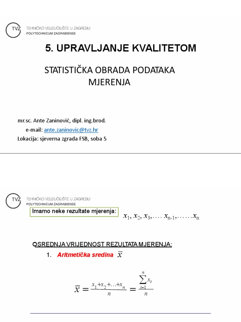 5 Upravljanje Kvalitetom | PDF