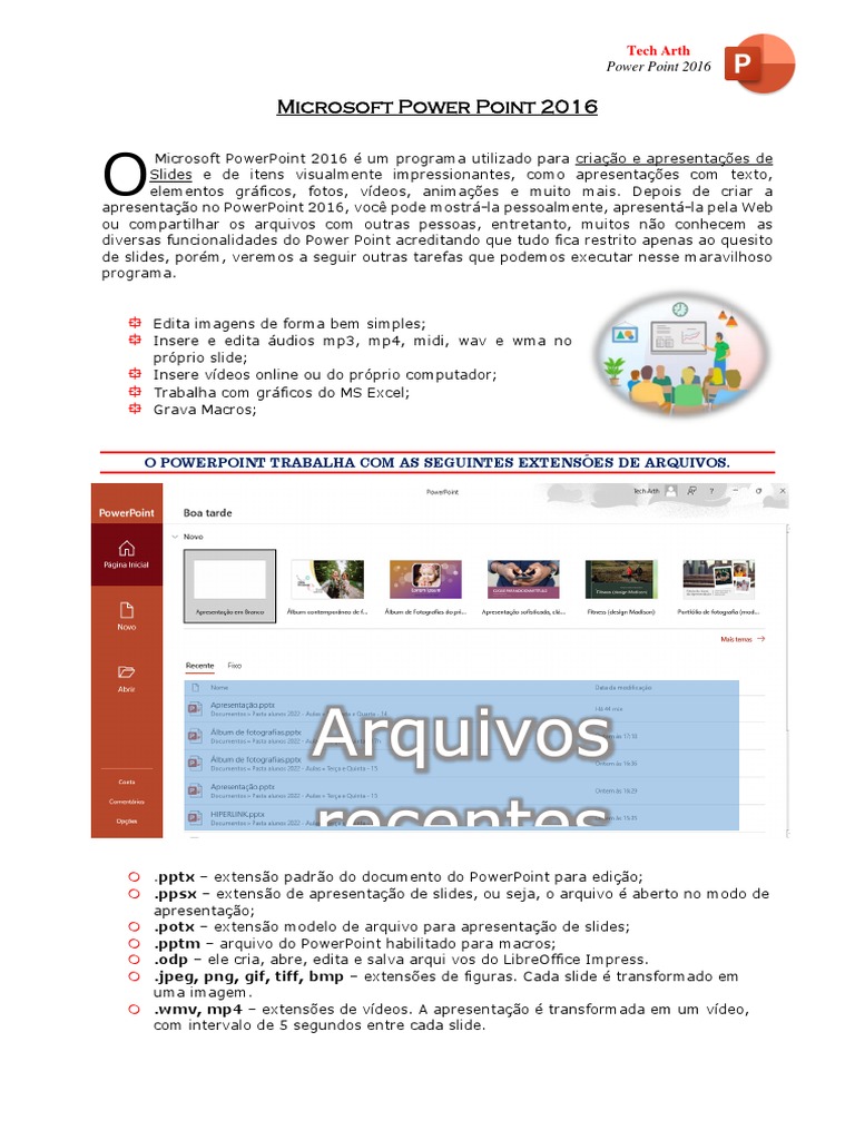 Apostila - Microsoft Power Point 2016 | PDF | Tempo | Teclado de computador