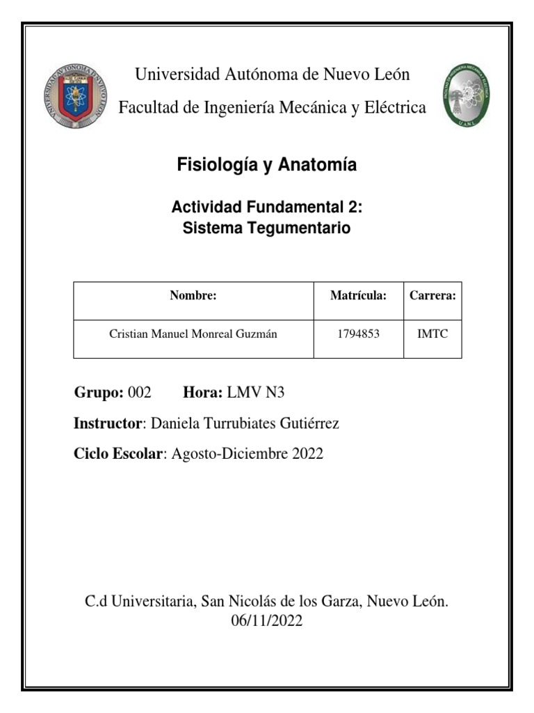 AF2. Sistema Tegumentario | PDF
