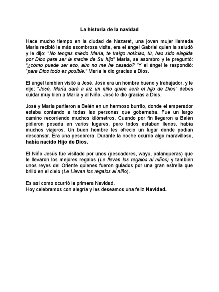 Breve historia de la Navidad para niños | PDF