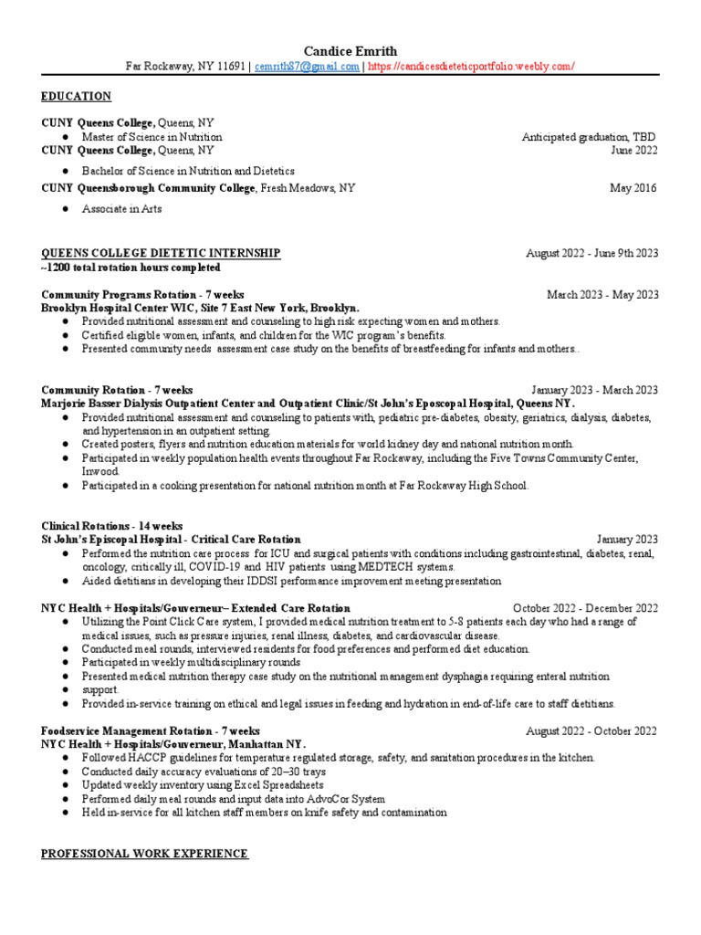 candice emrith resume 5 | PDF