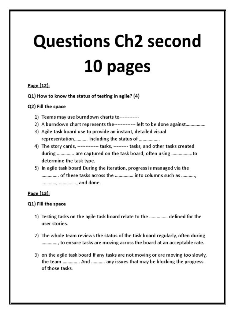 Questions Second 10 Pages Ch2 | PDF | Agile Software Development | Systems Science