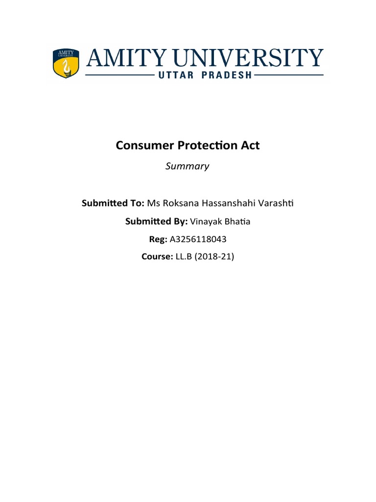 Consumer Protection Act | PDF