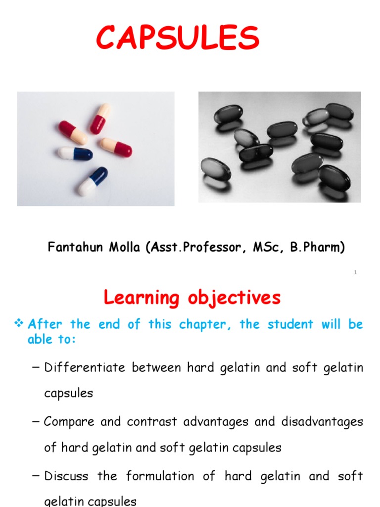 Hard vs. Soft Gelatin Capsules Explained | PDF | Tablet (Pharmacy ...